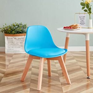 BB Chairs, Wooden Legs, PP Backed Cushions, Blue, Set of 2