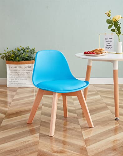 BB Chairs, Wooden Legs, PP Backed Cushions, Blue, Set of 2