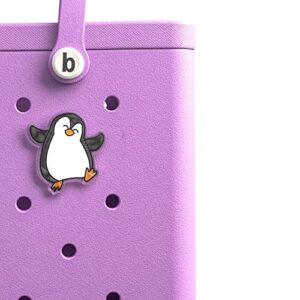 BOGGBeans Penguin Charm for Bogg Bag, Simply Southern Totes, and Similar Styles. Acrylic 3" Animal Charm Accessories for Beach Totes