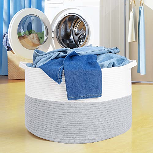 Blanket Basket Toy Organizers and Storage Toy Basket 23.6x14.1in Toy Storage Baskets Blanket Basket Living Room Extra Large Clothes Basket Woven Baskets for Storage Blanket Baby Laundry Basket