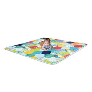 Infantino Foldable Soft Foam Mat, Extra Large Double-Sided Cushioned Play Mat with Pop-Up Sides, Non Slip Crawling & Playing for Infants and Toddlers