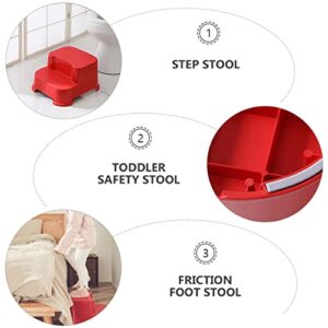 Stools 1pc Potty Training for Two Red Stool Bathroom Safety Toilet Non- Kitchen Anti-Slip Foot Stools Household Bedside Step Bedroom Steps Slip Step Stool