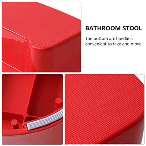 Stools 1pc Potty Training for Two Red Stool Bathroom Safety Toilet Non- Kitchen Anti-Slip Foot Stools Household Bedside Step Bedroom Steps Slip Step Stool