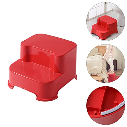 Stools 1pc Potty Training for Two Red Stool Bathroom Safety Toilet Non- Kitchen Anti-Slip Foot Stools Household Bedside Step Bedroom Steps Slip Step Stool