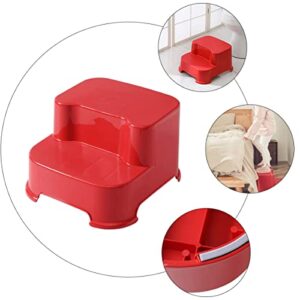 Stools 1pc Potty Training for Two Red Stool Bathroom Safety Toilet Non- Kitchen Anti-Slip Foot Stools Household Bedside Step Bedroom Steps Slip Step Stool