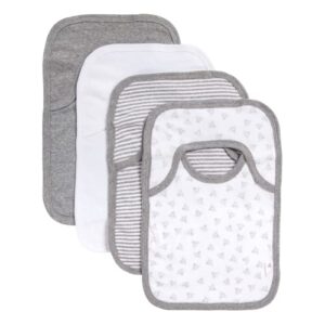 burt's bees baby - bibs, 4-pack lap-shoulder drool cloths, 100% organic cotton with absorbent terry towel backing