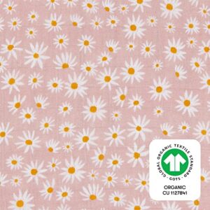 Babyletto 100% Quilted Organic Cotton Changing Pad Cover, GOTS-Certified, Fitted 360°, Ultra-Soft and Breathable Muslin - Daisy