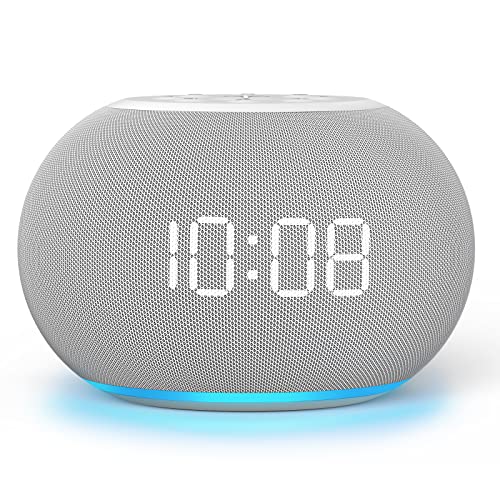 Reacher Auto-Dimmable Sound Machine Alarm Clock with Night Light, 20 Soothing Sounds, LED Digital Display, Sleep Timer, Precise Volume Control, White Noise Soother for Baby, Adults, Bedrooms