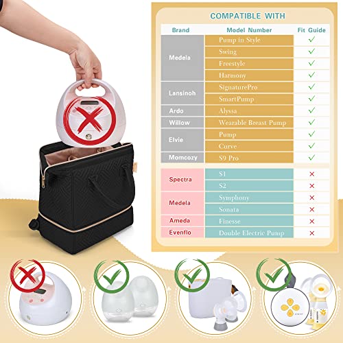 Fasrom Breast Pump Bag Backpack Bundle with Breastmilk Cooler Bag with Ice Pack Fits 4 Baby Bottles up to 5 Ounce