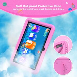 TOSCiDO 10 inch Kids Tablet,Android 11 Tablet for Kids,32GB ROM, Quad Core Processor,IPS HD 1280 * 800 Display,Parental Control,WiFi,Dual Cameras with Kids Tablet Case - Pink