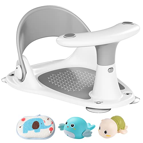 Baby Bath Seat,Baby Bathtub Seat for 6 Months & Up, Infant Bath Seat with Secure Suction Cups, Non-Slip Toddler Bath Seat TOPMINO