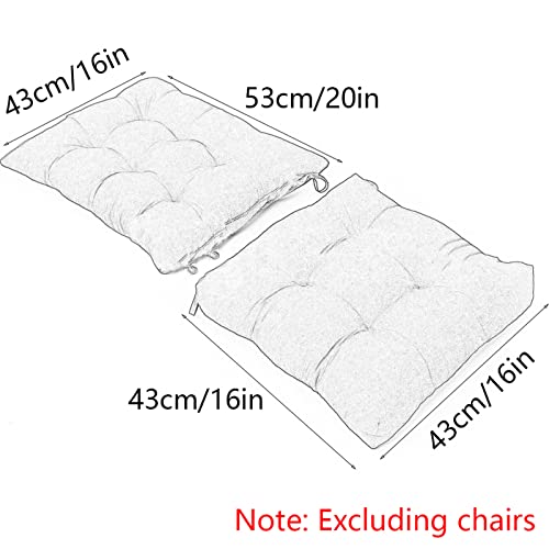 HERMJ Non-Slip Rocking Cushions for Living,Office,Dining Room or Nursery Use,2 Piece Non-Slip Seat/Back Chair Cushion Dining Chair Cushion,Spring/Winter Seasonal Replacement