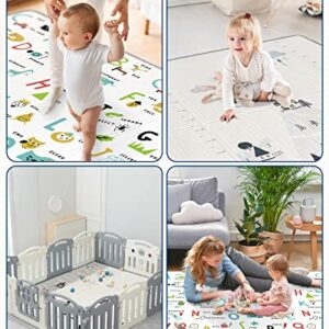 Baby Play Mat 79" X 71",Reversible Waterproof Foldable Foam Floor Playmat for Kids Toddlers, Extra Large Anti- Slip Baby Crawling Mat