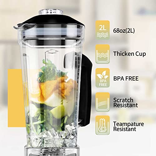 OMMO Blender for Kitchen 1800PW, Professional Countertop Blender Smoothie Maker with Built-in Timer, High Power Blender 68oz Cups for Smoothies, Blend, Chop, Grind