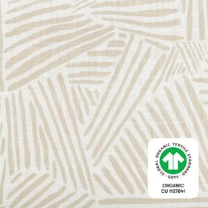 Babyletto 100% Organic Cotton Mini Crib Sheet, GOTS-Certified, Fitted 360°, Ultra-Soft and Breathable Muslin - Oat Stripe