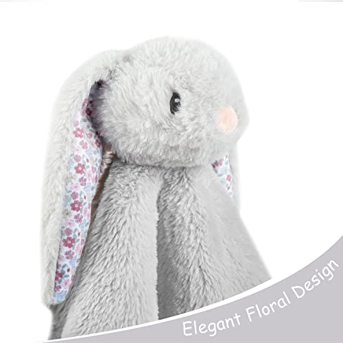 BEILIMU Bunny Baby Security Blanket Soft Plush Baby Snuggle Toy Lovely Stuffed Animals Easter Day Shower Gift for Boys, Girls, Newborn Infants, Grey 14 Inch