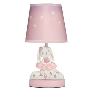 bedtime originals tiny dancer bunny & stars pink nursery lamp with shade & bulb