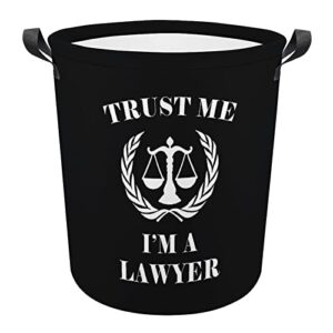 trust me i'm a lawyer foldable laundry basket waterproof hamper storage bin bag with handle 16.5"x 16.5"x 17"