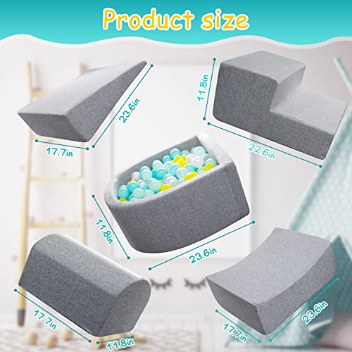 Auksay Climbing Toys for Toddlers,Soft Foam Climbing Blocks for Toddlers,Baby Toddler Climbing Toys Indoor for Crawling and Sliding,Kids Nugget Couch Play Equipment with Foam Ball Pit(Balls not Incl)