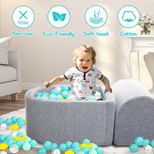 Auksay Climbing Toys for Toddlers,Soft Foam Climbing Blocks for Toddlers,Baby Toddler Climbing Toys Indoor for Crawling and Sliding,Kids Nugget Couch Play Equipment with Foam Ball Pit(Balls not Incl)