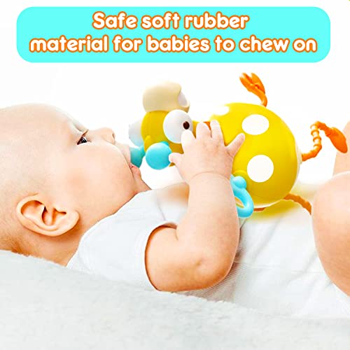 VATOS Baby Sensory Toys Montessori Food Grade Silicone Pull String Activity Toy,Giraffe Toy with Twisting Clockwork & Neck Pop Tube for Fine Motor Skills,Travel Toys for Babies,Infants Toddlers 18M+