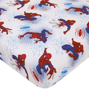 Marvel Spiderman Fitted Crib Sheet 100% Soft Microfiber, Baby Sheet, Fits Standard Size Crib Mattress 28in x 52in