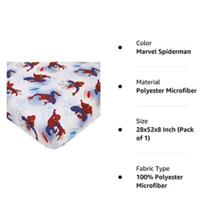 Marvel Spiderman Fitted Crib Sheet 100% Soft Microfiber, Baby Sheet, Fits Standard Size Crib Mattress 28in x 52in