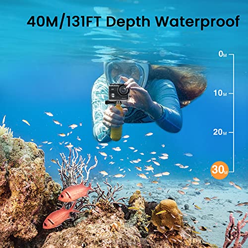 okejeye WiFi Action Camera 4K30fps Sports Cameras for 2.4G Remote Control,170°Wide-Angle Action Video Cam 13500mAh with 2Inch Touch Screen, 40M Waterproof Underwater Camera for Diving Riding Hiking