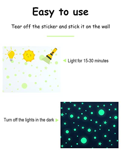 Glow in The Dark Stars Wall Stickers,Glowing Stars for Ceiling and Wall Decals,435 Pcs,Ceiling Stars Glow in The Dark,Perfect for Kids Bedding Room,Play Room,Living Room,Wall Decorations,Baby Room Decor,Best Birthday Gift（Green）