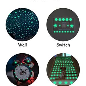 Glow in The Dark Stars Wall Stickers,Glowing Stars for Ceiling and Wall Decals,435 Pcs,Ceiling Stars Glow in The Dark,Perfect for Kids Bedding Room,Play Room,Living Room,Wall Decorations,Baby Room Decor,Best Birthday Gift（Green）