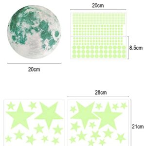 Glow in The Dark Stars Wall Stickers,Glowing Stars for Ceiling and Wall Decals,435 Pcs,Ceiling Stars Glow in The Dark,Perfect for Kids Bedding Room,Play Room,Living Room,Wall Decorations,Baby Room Decor,Best Birthday Gift（Green）