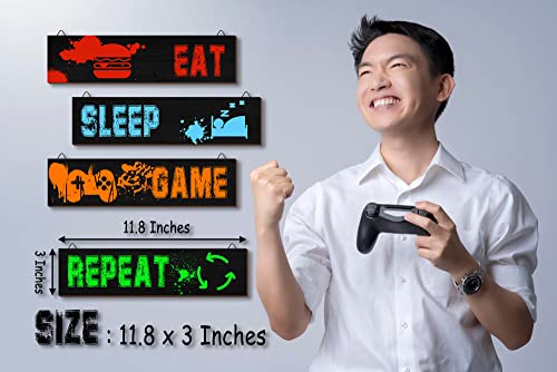 Chuniff 4 Pieces Gamer Room Décor, Gaming Décor for Boys Room, Video Game Room Wall Decoration for Boys, 11.8 * 3 inches