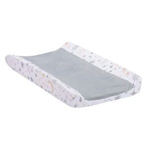 lambs & ivy goodnight moon white/gray changing pad cover - moons/stars