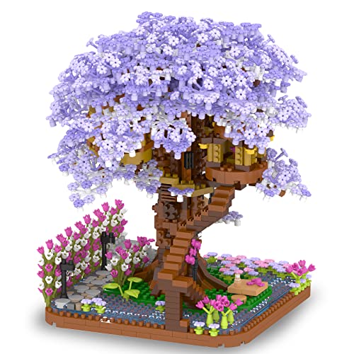 Vziimo Cherry Blossom Bonsai Tree Building Set, Sakura Tree House Model Sets for Adults, 2200Pcs Mini Micro Bricks Collectible Creative Gift for Teens Girls Boys 14+