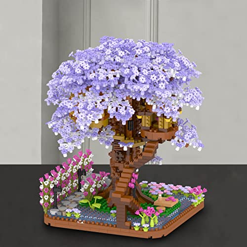 Vziimo Cherry Blossom Bonsai Tree Building Set, Sakura Tree House Model Sets for Adults, 2200Pcs Mini Micro Bricks Collectible Creative Gift for Teens Girls Boys 14+