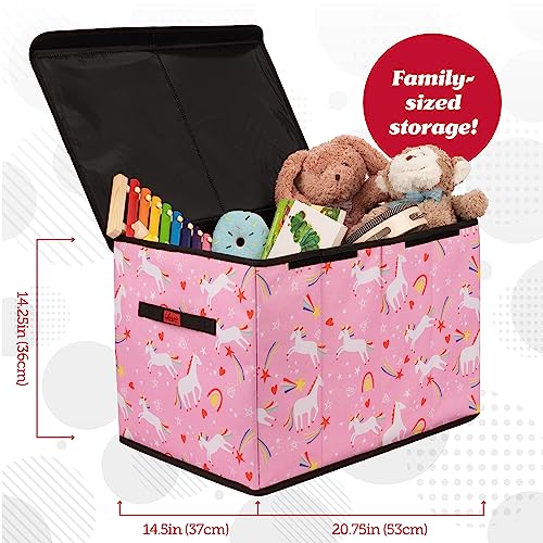 Lusso Gear Kids Toy Box Storage for Girls & Boys, Toy Chest, Toy Organizers and Storage Bins, Extra Large Toy Box for Baby, Collapsible Children Toy Storage With Lid for Nursery or Playroom (Planets)