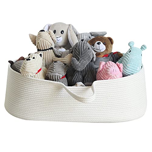 ICEBLUE HD Super Large Cotton Rope Nursery Basket Liners, Doll Basket, Kids Toys Storage,Jumbo Basket Organizer for Blankets,Pillows(Beige)