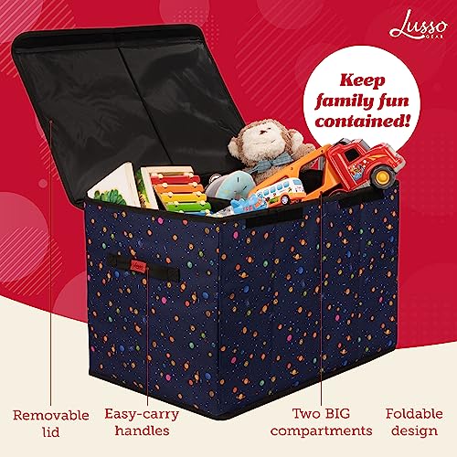 Lusso Gear Kids Toy Box Storage for Girls & Boys, Toy Chest, Toy Organizers and Storage Bins, Extra Large Toy Box for Baby, Collapsible Children Toy Storage With Lid for Nursery or Playroom (Planets)