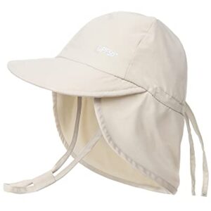 FURTALK Baby Sun Hat UPF 50+ Adjustable Baby Boys Girls Quick Drying Summer Beach Hat with Neck Flap for Traveling Swim Hat Beige