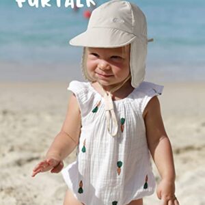 FURTALK Baby Sun Hat UPF 50+ Adjustable Baby Boys Girls Quick Drying Summer Beach Hat with Neck Flap for Traveling Swim Hat Beige