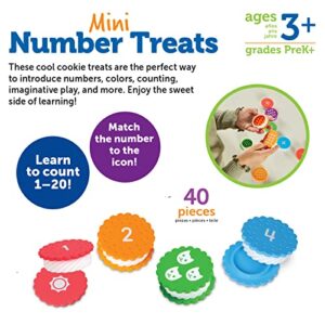 Learning Resources Mini Number Treats, 40 Pieces, Ages 3+, Cookies Toys, Counting and Colors Recognition, Fine Motor Skills Toys, Montessori Toys for Kids