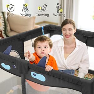 Baby Playpen with Mat, Letfonmo Baby Play Yard, Baby Play Pen 50"x50"x27" with 0.4" Washable Playmat, Playpen for Babies and Toddlers, Safety Baby Activity Play Fence Area