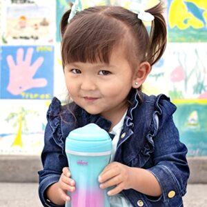 Chicco Insulated Rim Spout Trainer Spill-Free Baby Sippy Cup 9oz Pink/Teal/Purple Ombre 12m+ (2pk)