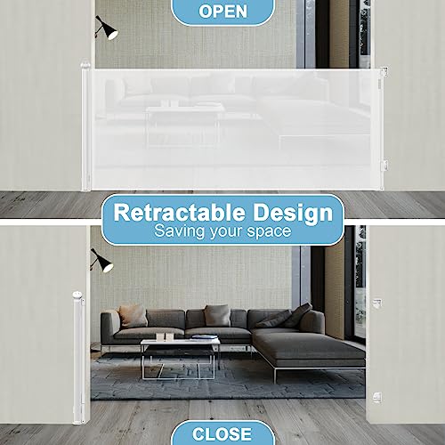 ERARROW Extra Wide Retractable Baby Gates,118 Inch Extra Wide Baby Gates for Large Opening,34”Tall Extra Long Dog Gates Safety Gates for Stairs, Indoor, Outdoor, Doorways, Hallways