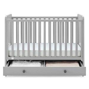 babyGap by Delta Children Graham 4-in-1 Convertible Crib with Storage Drawer TrueSleep Crib and Toddler Mattress (Bundle), Grey/Dark Grey