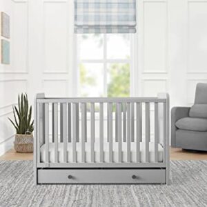 babyGap by Delta Children Graham 4-in-1 Convertible Crib with Storage Drawer TrueSleep Crib and Toddler Mattress (Bundle), Grey/Dark Grey