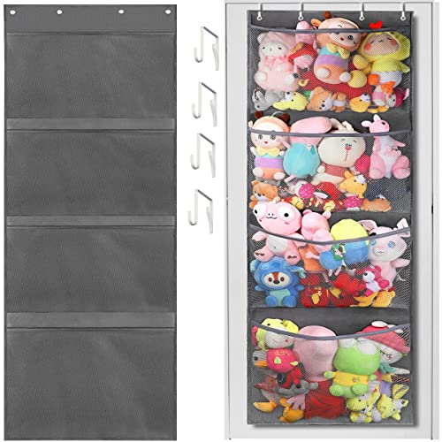 Gengxin Over Door Stuffed Animal Storage for Stuffies, Toys and Stuffed Animals and Other Soft Sundries,Door Organizer Storage (black)