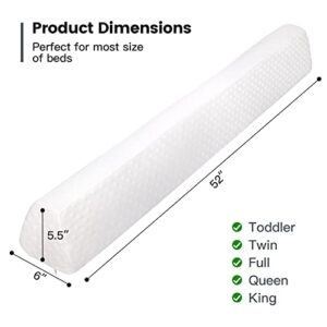 YENING Baby Bed Bumpers for Toddlers Foam Bed Guard Rail for Kids Bed Toddler Bed Bumper for Twin Full Queen King Size Bed White, 1-Pack