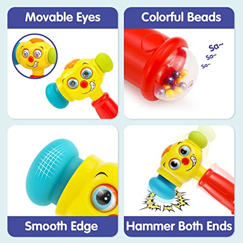 HOLA Toys for 1 Year Old Boy Gifts - Hammer Baby Toys 12-18 Months, Musical 1 Year Old Toys with Light Flashing, Baby Boy Toys for 1 + Year Old Boy Toddlers Toys Age 1-2 Christmas Birthday Gifts