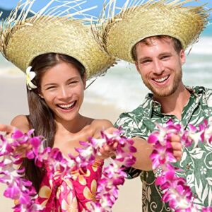 4 Pcs Beach Hat Costume Accessory Straw Hat Costume Beachcomber Hats for Beach Themed Party Hillbilly Costume Luau Party Headwear